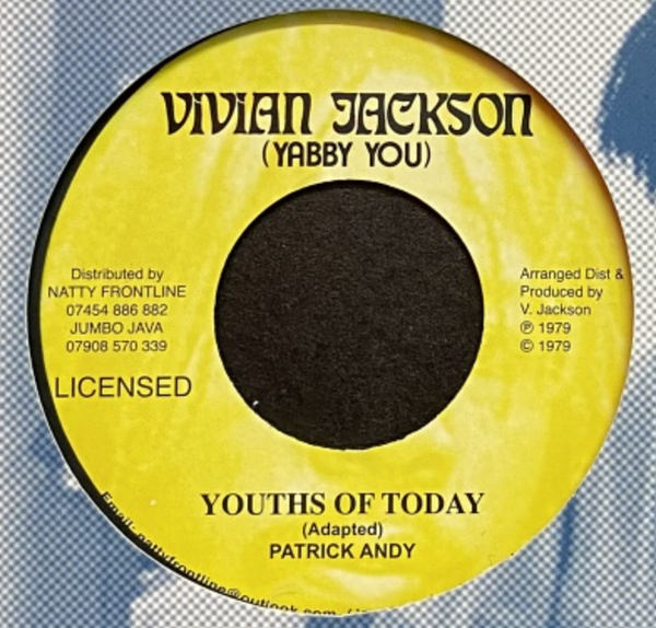 Patrick Andy - Youths Of Today - 7" - Roots Reggae Dub - Yabby You – Rarekind Records